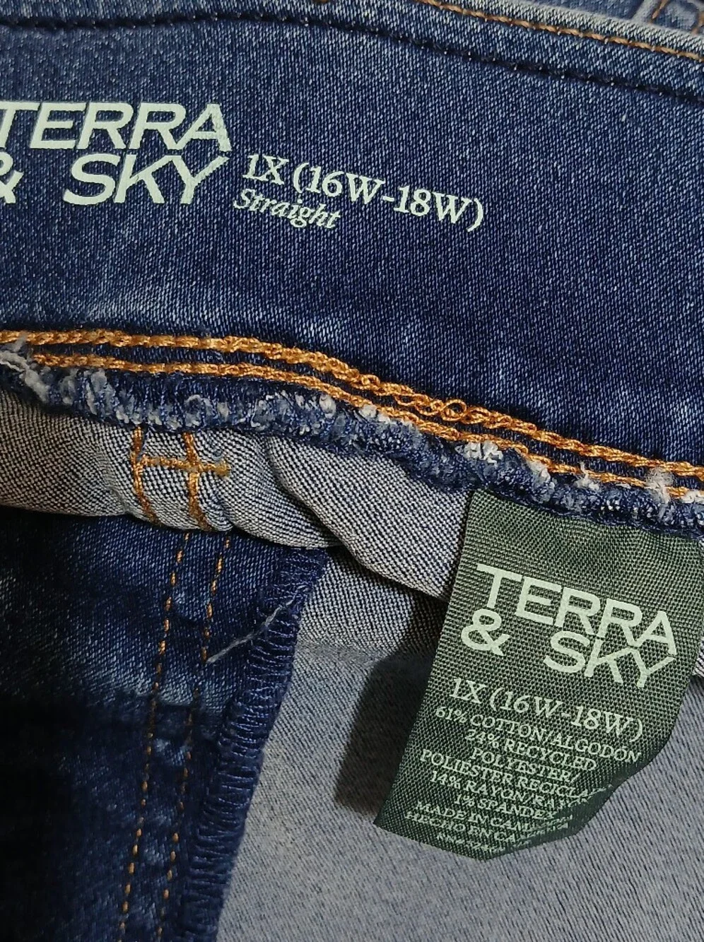 Terra & Sky | Jeans | Terra Sky Jeans Pull On Straight Blue Stretch ...